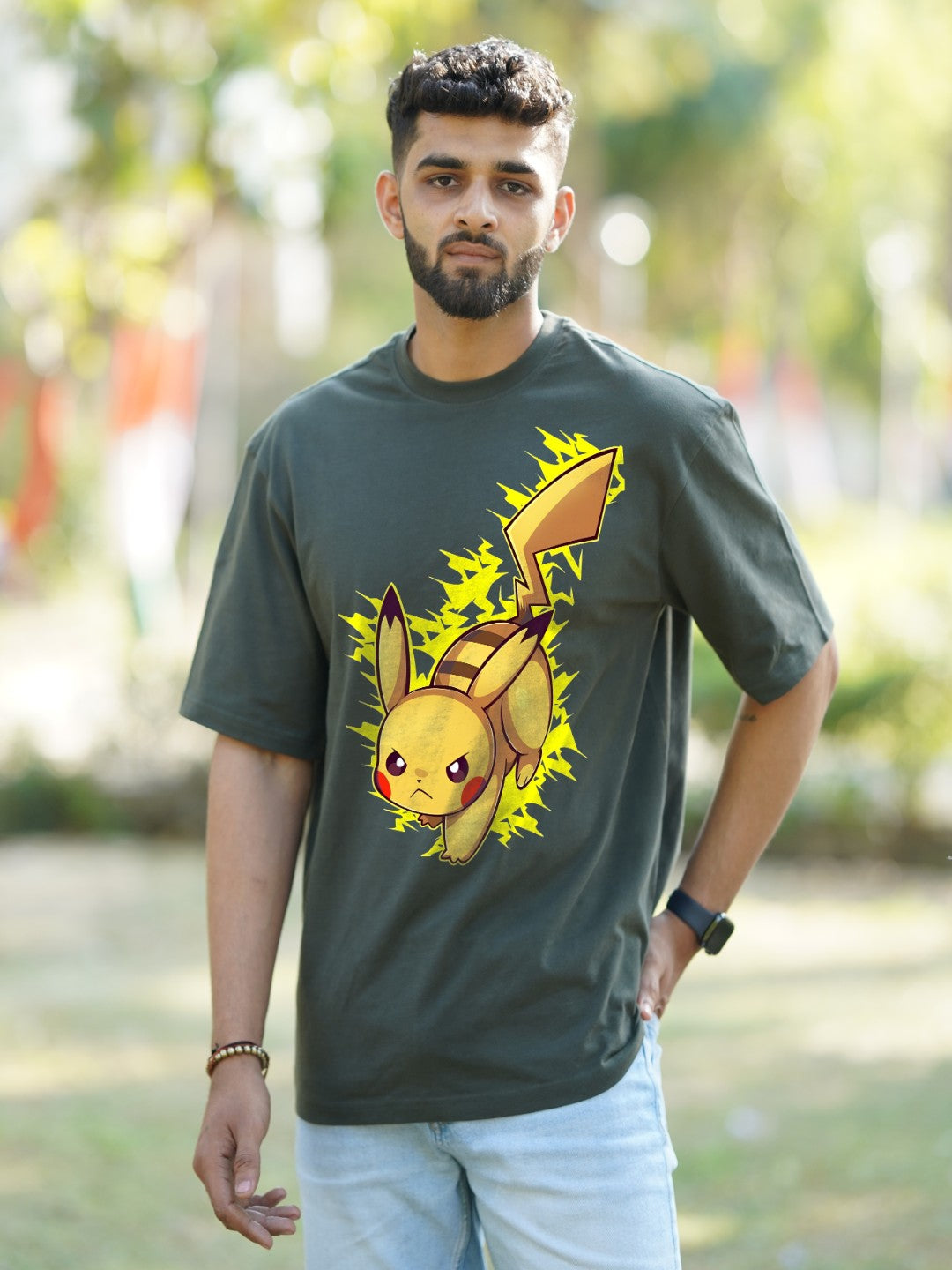 Electric Pikachu Graphic | Oversized T-Shirt – The Chill Fit